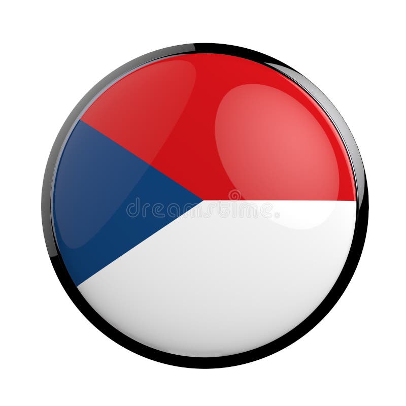Round Icon Flag of Czech Republic. Stock Illustration - Illustration of ...