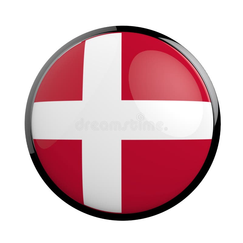 Round Icon Flag of Denmark. Stock Illustration - Illustration of nation ...