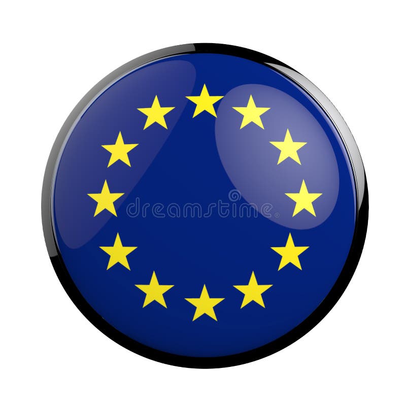 Round Icon Flag of European Union. Stock Illustration - Illustration of ...