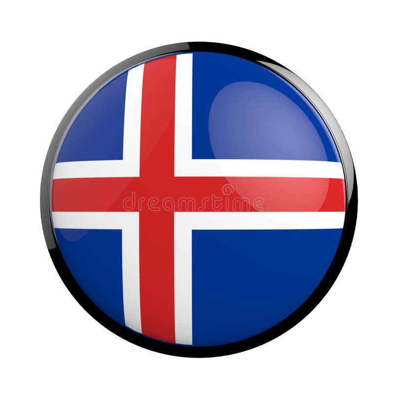 Round Icon Flag of Iceland. Stock Illustration - Illustration of ...