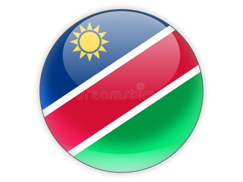 Round Icon with Flag of Namibia Stock Illustration - Illustration of ...