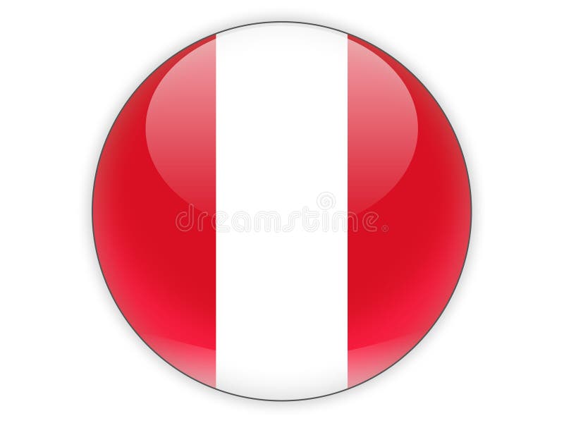 Round Icon with Flag of Peru Stock Illustration - Illustration of ...