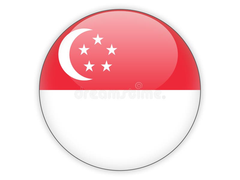 Round Icon with Flag of Singapore Stock Illustration - Illustration of ... Round Icon with Flag of Singapore Stock Illustration - Illustration of ...