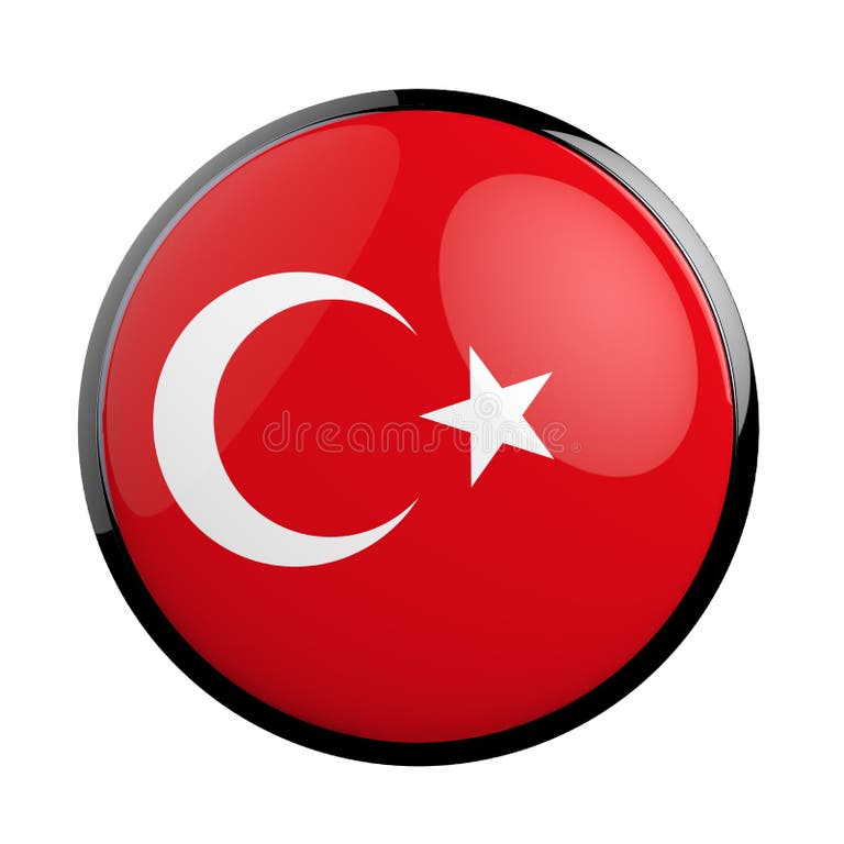 Round icon flag of Turkey. stock illustration. Illustration of flag ...