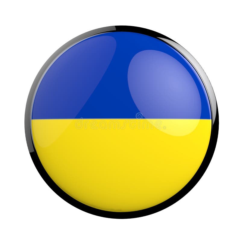 Round Icon Flag of Ukraine. Stock Illustration - Illustration of travel ...