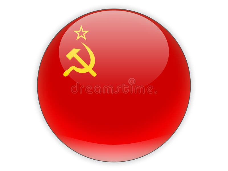 Round Icon with Flag of Ussr Stock Illustration - Illustration of ...