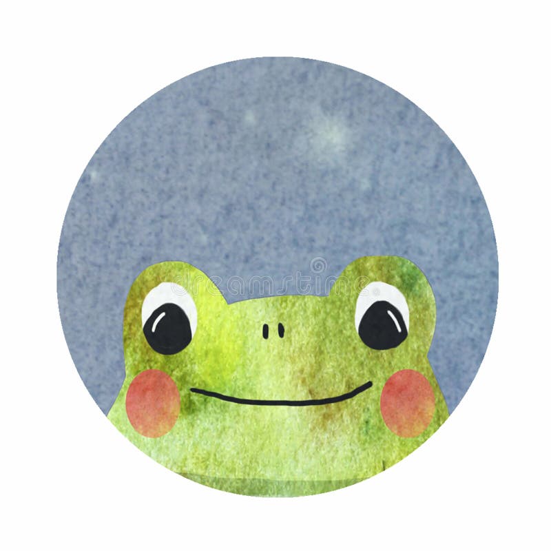 Round icon with a frog stock illustration. Illustration of print ...