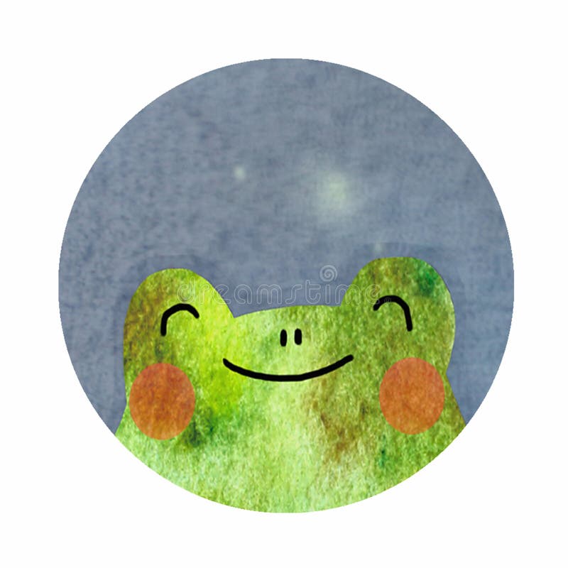 Round icon with a frog stock illustration. Illustration of isolated ...