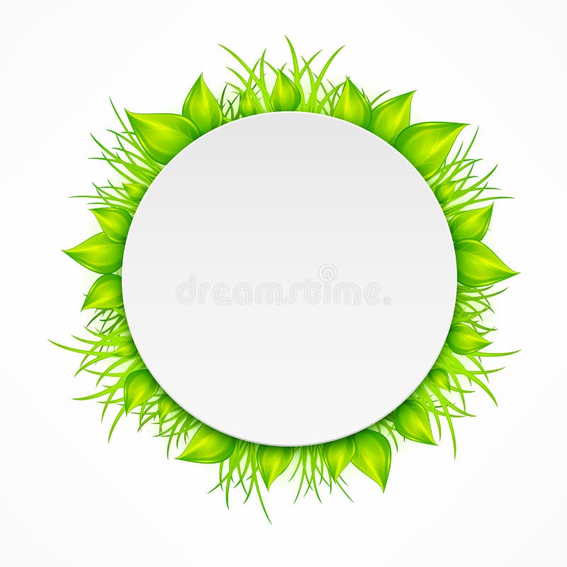 Round Icon with Green Grass on White Stock Vector - Illustration of ...