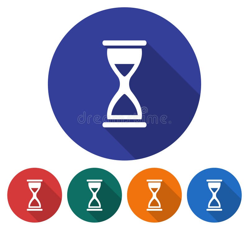 Round icon of hourglass stock vector. Illustration of indigo - 106292539