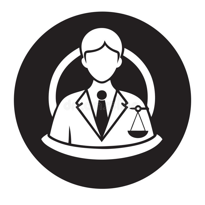Round icon for lawyer stock vector. Illustration of protection - 334956290