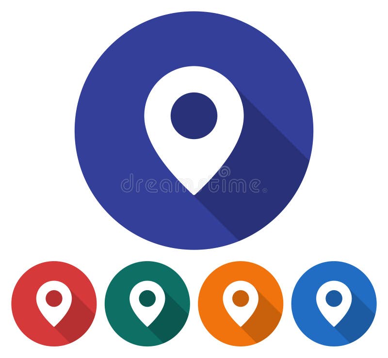 Round icon of location stock vector. Illustration of distance - 106859093