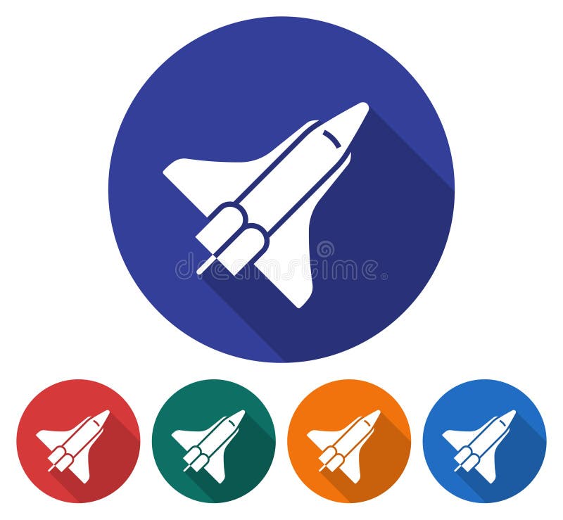 Round Icon of Space Shuttle Stock Vector - Illustration of cosmic ...