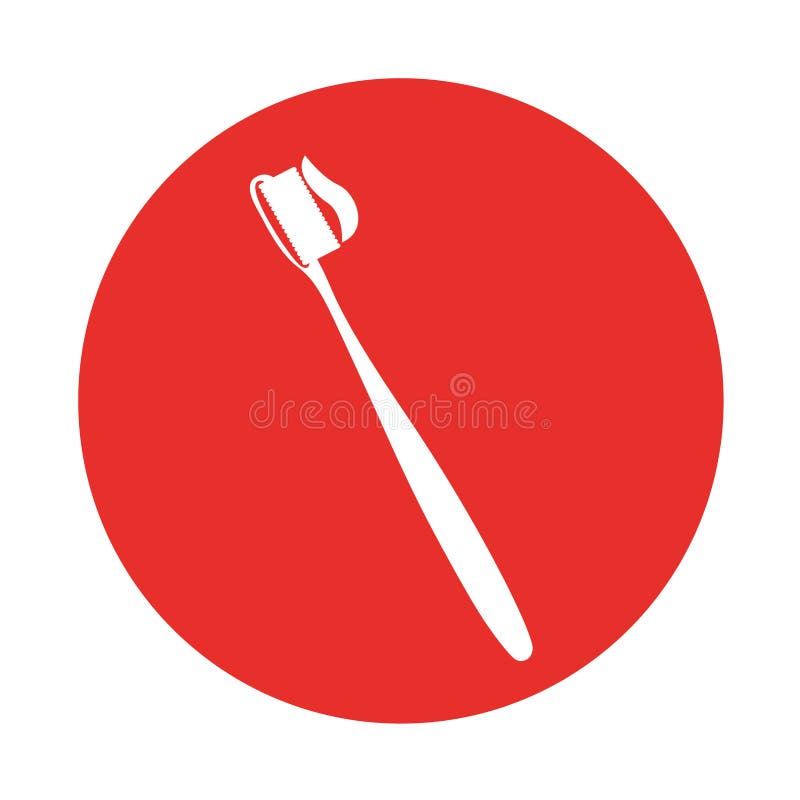 Round Icon Toothbrush Cartoon Stock Vector - Illustration of dental ...