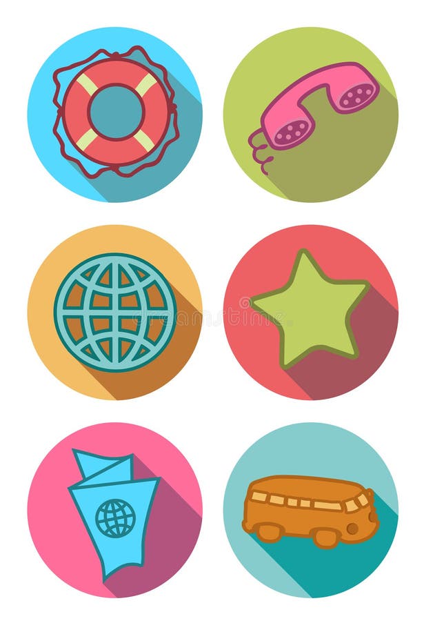Round Icons in Bright Colors Stock Vector - Illustration of bright ...
