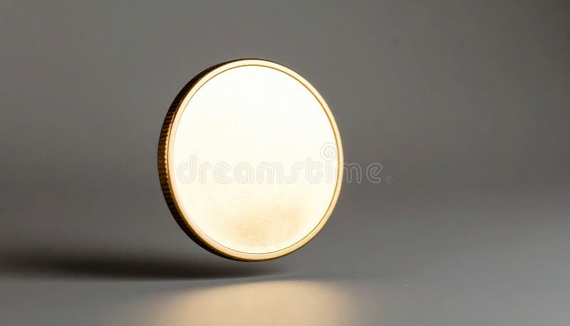 Round, Illuminated Light Fixture with Soft Glow, Floating Against Stock ...