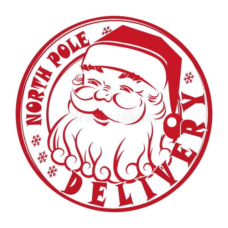 Round Imprint with Face of Smiling Santa Claus, Christmas Design ...