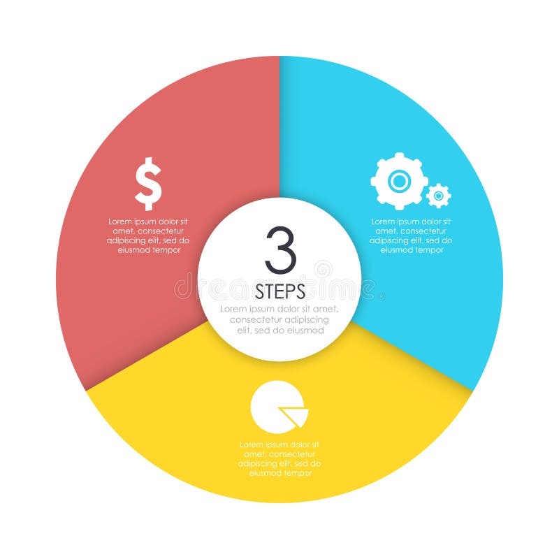 Round Infographic Diagram. Circles of 3 Elements or Steps Stock Vector ...