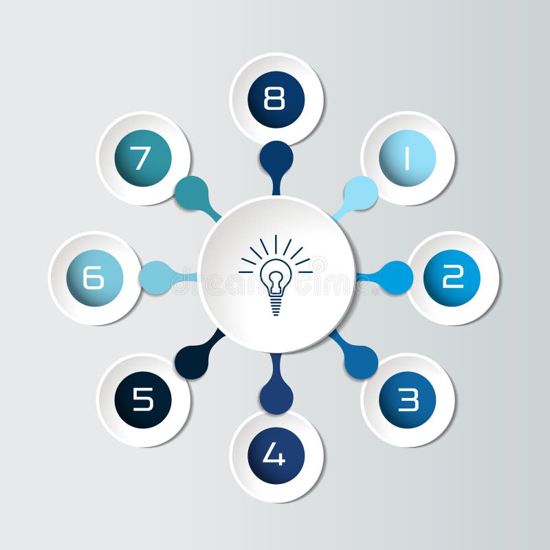 Round Infographic 8 Steps Net Flow Chart. Diagram, Graph, Chart ...