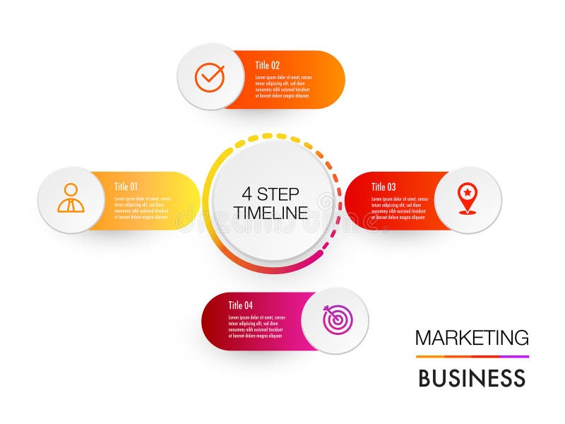 Round Infographic Template for Business 4 Steps Processes for Business ...
