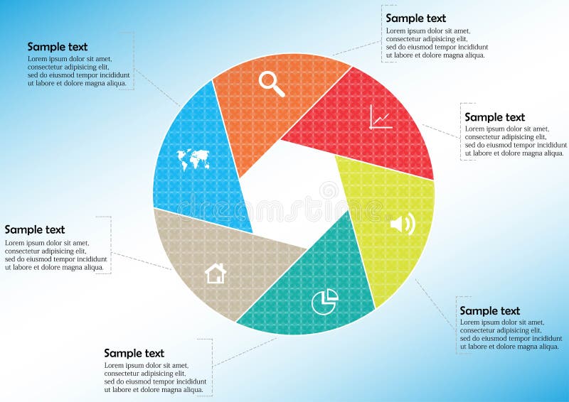 Round Infographic Template with Hexagonal Separation To Six Parts Stock ...