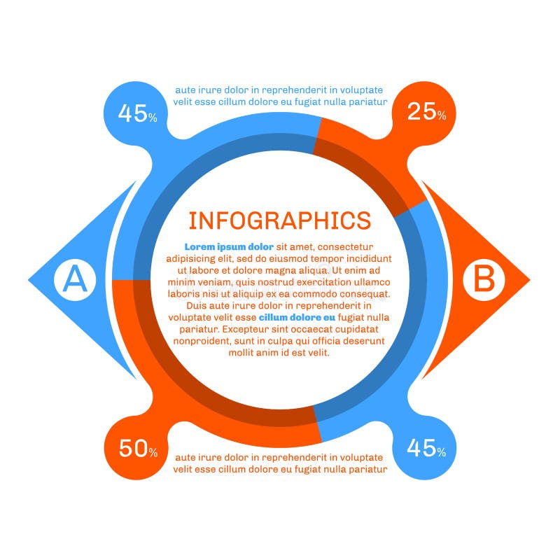 Round Infographics with Percentage. Stock Vector - Illustration of ...