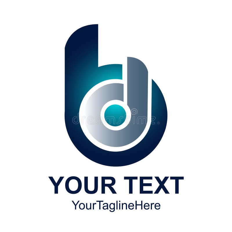 Round Initial Letter BD or DB Logo Design Template Element Color Stock ...