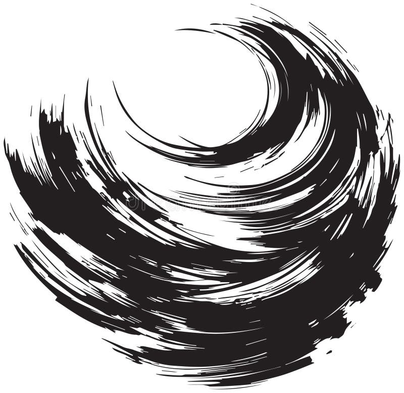 A Round Ink Mark Drawn with a Brush Stock Illustration - Illustration ...