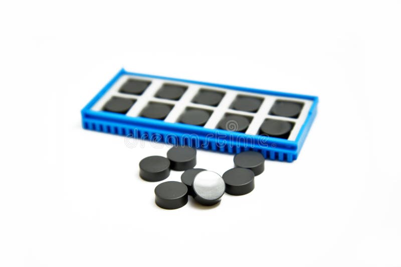 Round INSERT cutting stock image. Image of coated, process - 51652301
