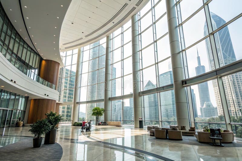 Round Inside of a Skyscraper Stock Illustration - Illustration of ...