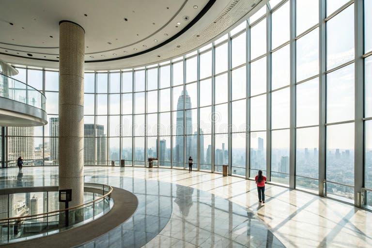 Round Inside of a Skyscraper Stock Illustration - Illustration of urban ...