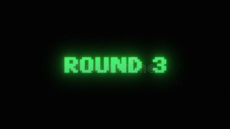 Round 4 Message Neon Yellow Pixel Text Retro Vintage 8 Bit Game Over ...