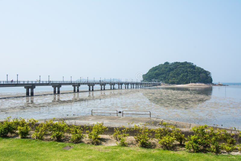 Round Island and Bridge stock image. Image of cliff, natural - 67595395