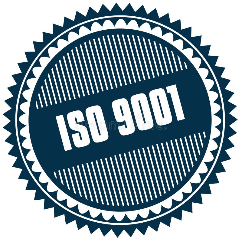 Round ISO 9001 Blue Sticker. Stock Illustration - Illustration of 9001 ...