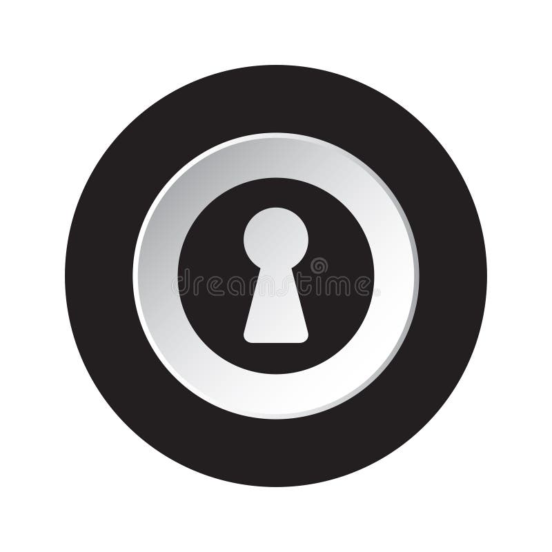 Round Black and White Button - Keyhole Icon Stock Vector - Illustration ...