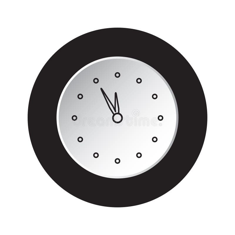 Round Black, White Button Icon - Last Minute Clock Stock Vector ...