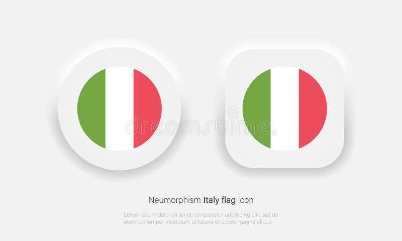 Round Italy Flag Vector Icon, Italy Flag Button in Trendy Neumorphic ...