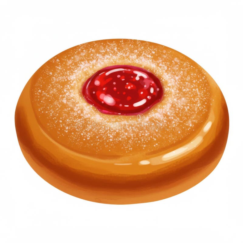 Round Jelly Filled Donut with Sugar Topping Stock Illustration ...