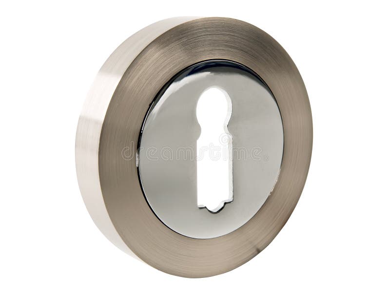 Keyhole of round door knob stock photo. Image of chrome - 218670834