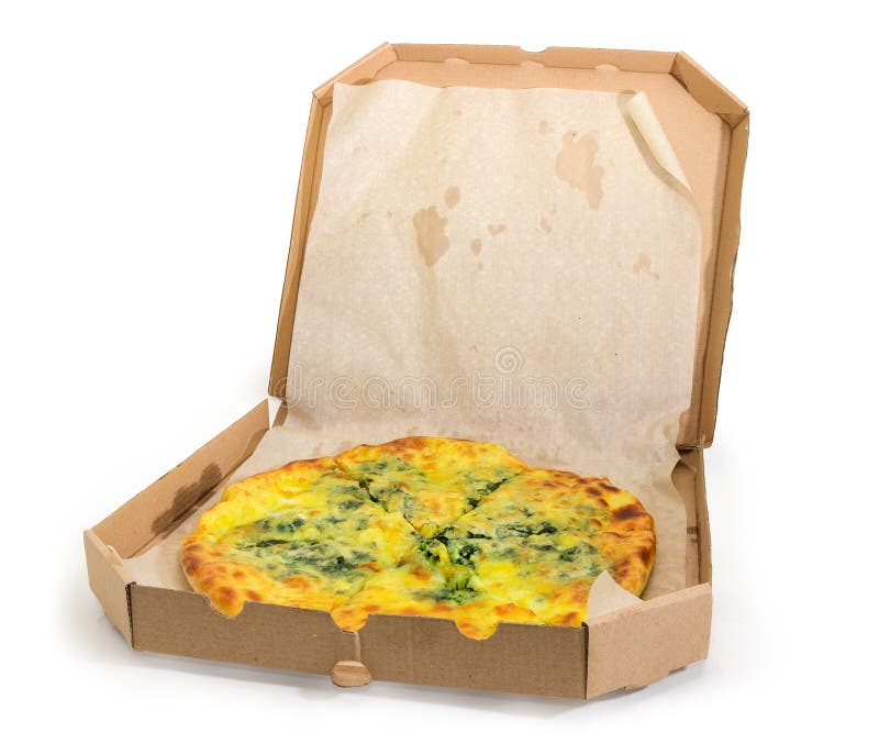 Round Khachapuri in Open Folding Cardboard Box Stock Photo - Image of ...