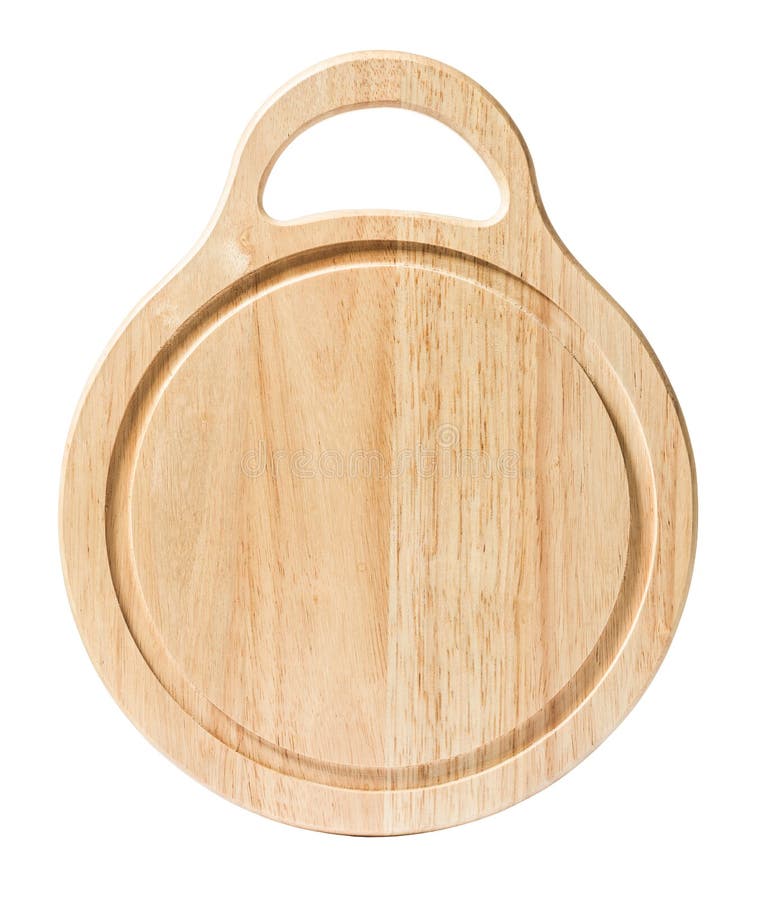 Round Kitchen Cutting Board Made from Natural Wood Isolated on White ...
