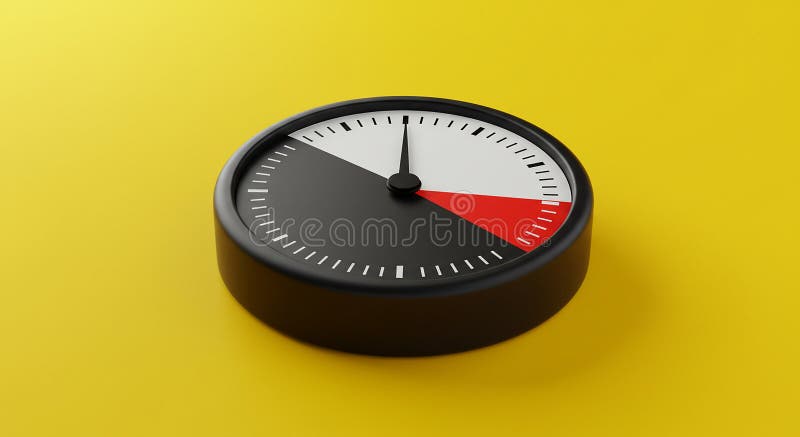 Round Kitchen Timer Displayed on a Flat Yellow Surface. the Timer ...