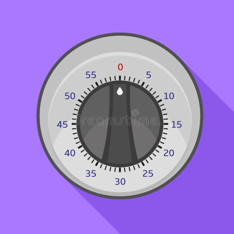 Round Kitchen Timer Icon, Flat Style Stock Vector - Illustration of ...