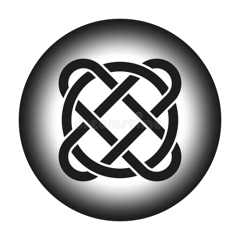 Round Knot Symbol. Celtic Style Emblem. Circular Black Icon. Vector ...