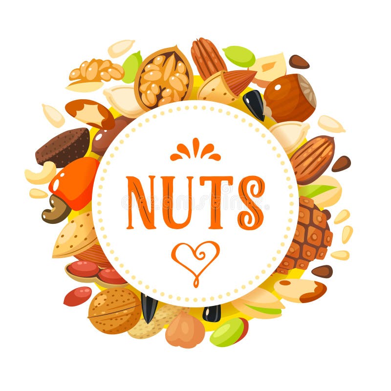 Vector logo for Nuts stock vector. Illustration of organic - 107239574