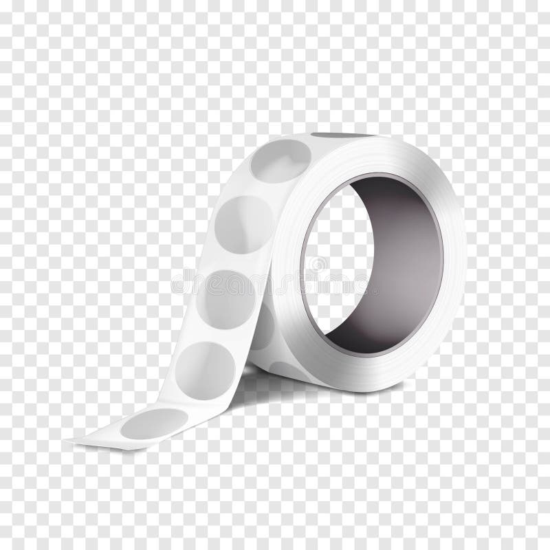 Round Label Sticker Roll Vector Mock-up. Blank Adhesive Labels on ...