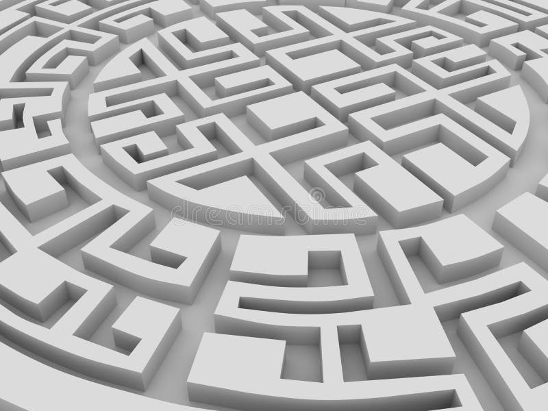 Round labirinth stock illustration. Illustration of labyrinth - 12292873