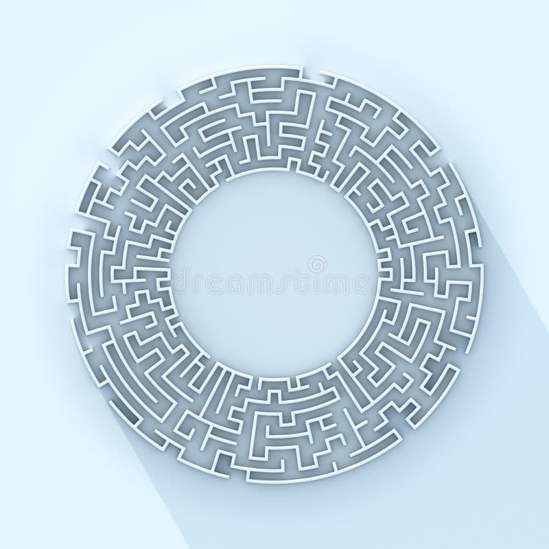 Round Labyrinth Concept 3d Rendering Stock Illustration - Illustration ...