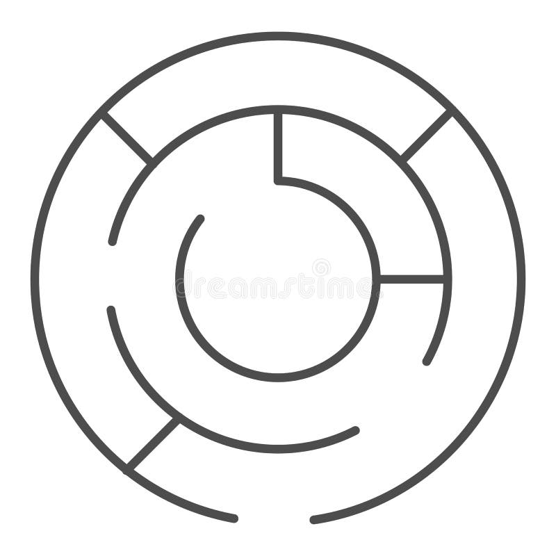Round Labyrinth Thin Line Icon. Circle Maze Vector Illustration ...