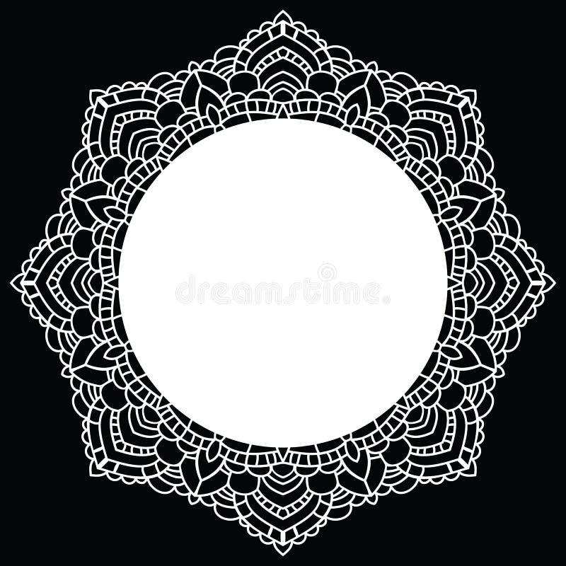 Crochet lace mandala. stock illustration. Illustration of graphic ...